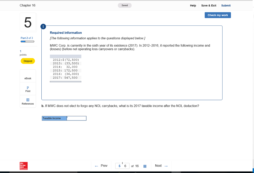 Solved Chapter 16 Saved Help Save & Exit Submit Check my | Chegg.com