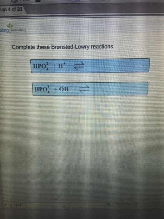 Solved Complete these Bronsted-Lowry reactions. | Chegg.com