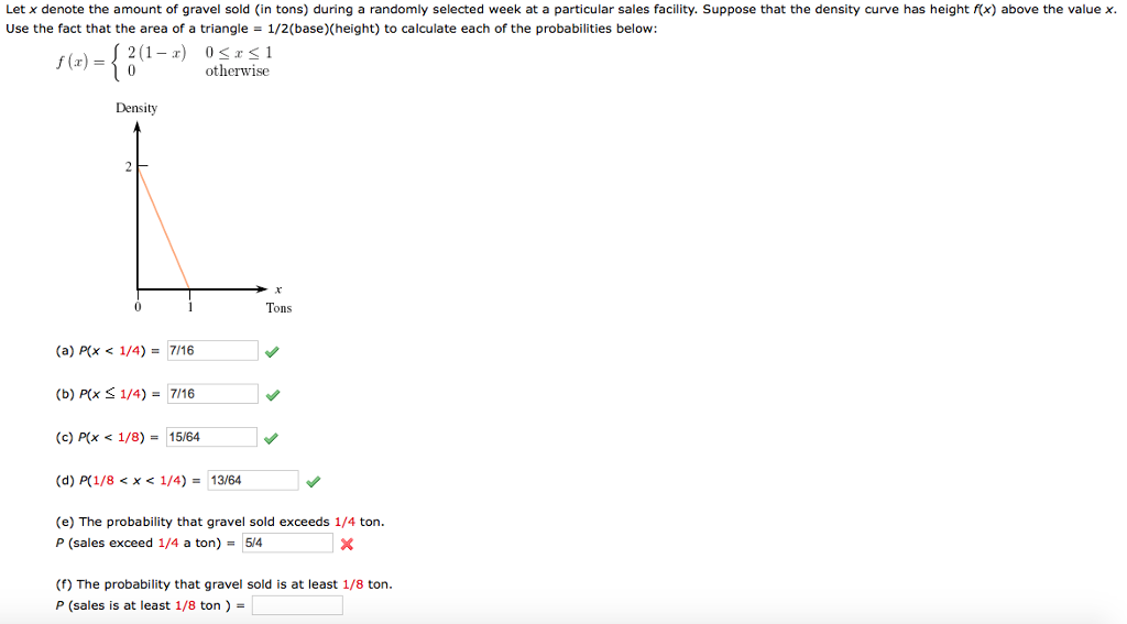 Solved Let x denote the amount of gravel sold (In tons) | Chegg.com