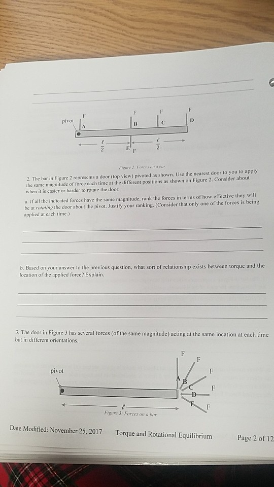 Solved Name: Date. Lab Day and Time Torque and Rotational | Chegg.com