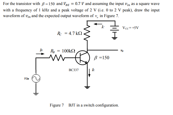 Solved For the transistor with ?-150 and VBE-0.7 V and | Chegg.com