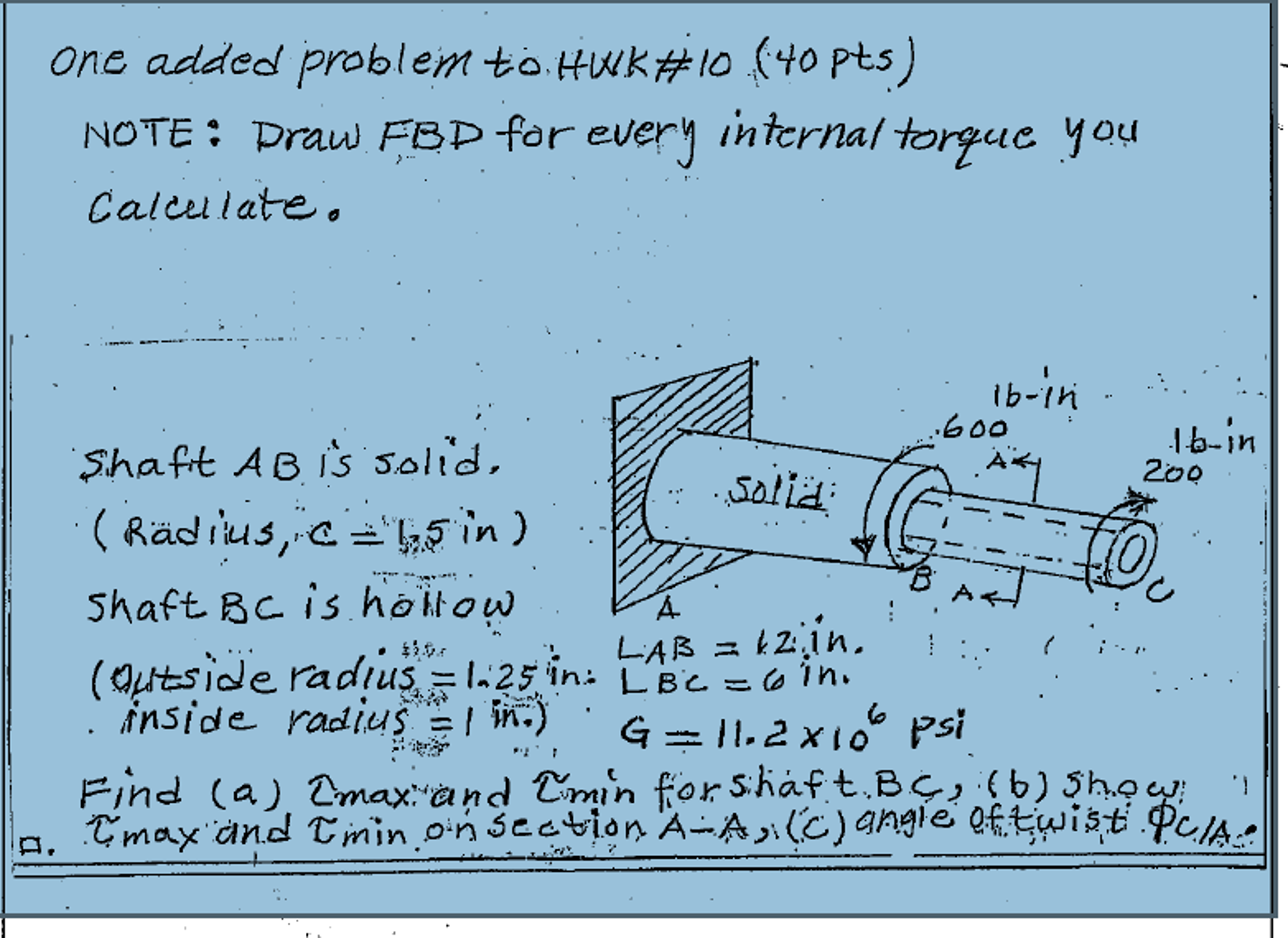 Solved Draw Free body diagram for every internal torque that | Chegg.com