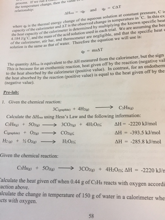Solved Delta H_rxn = -qp and q_p = C Delta T where q_p is | Chegg.com