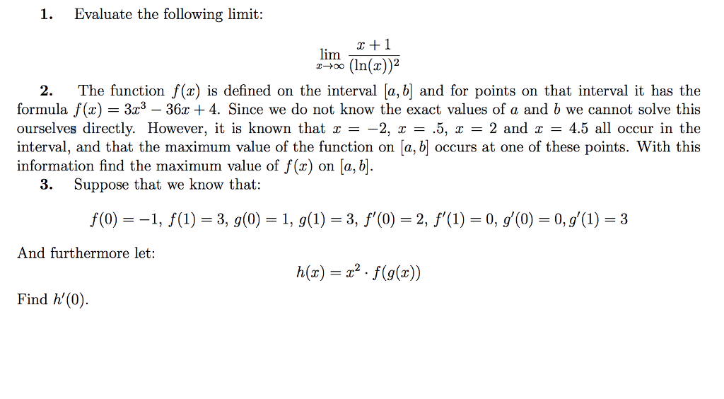 Solved 1. Evaluate the following limit: r +1 lim ?? (ln(x))2 | Chegg.com