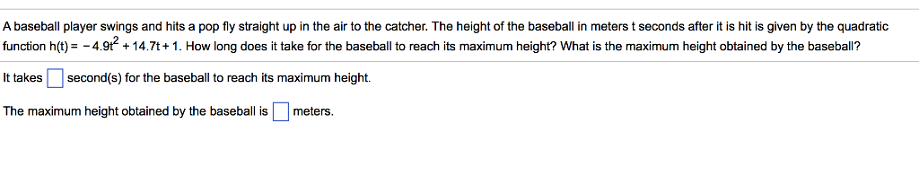 Solved A baseball player swings and hits a pop fly straight | Chegg.com