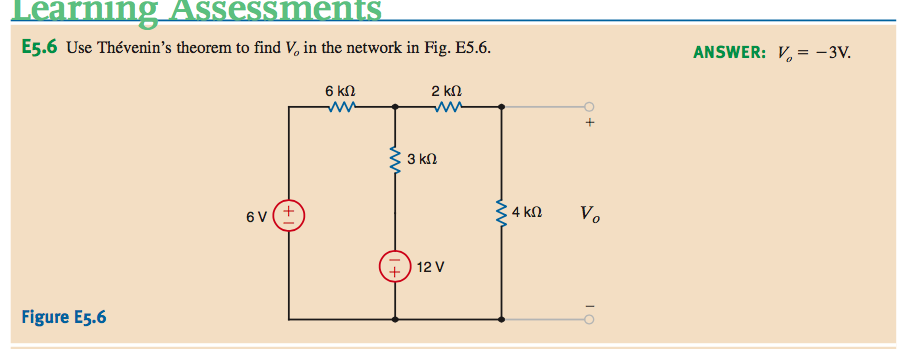 Solved Use The?venin’s theorem to find Vo in the network in | Chegg.com