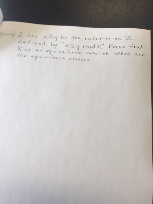 Solved Let x Ry be the relation on Z defined by Solved Let x Ry be the relation on Z defined by