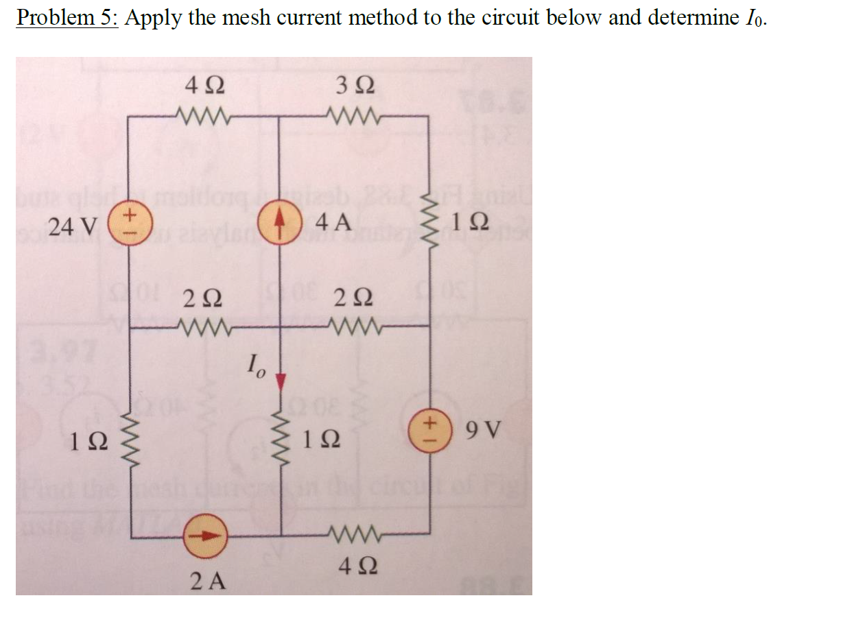 Solved Apply the mesh current method to the circuit below | Chegg.com