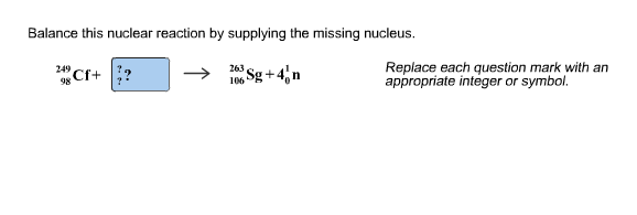 Solved Balance this nuclear reaction by supplying the | Chegg.com
