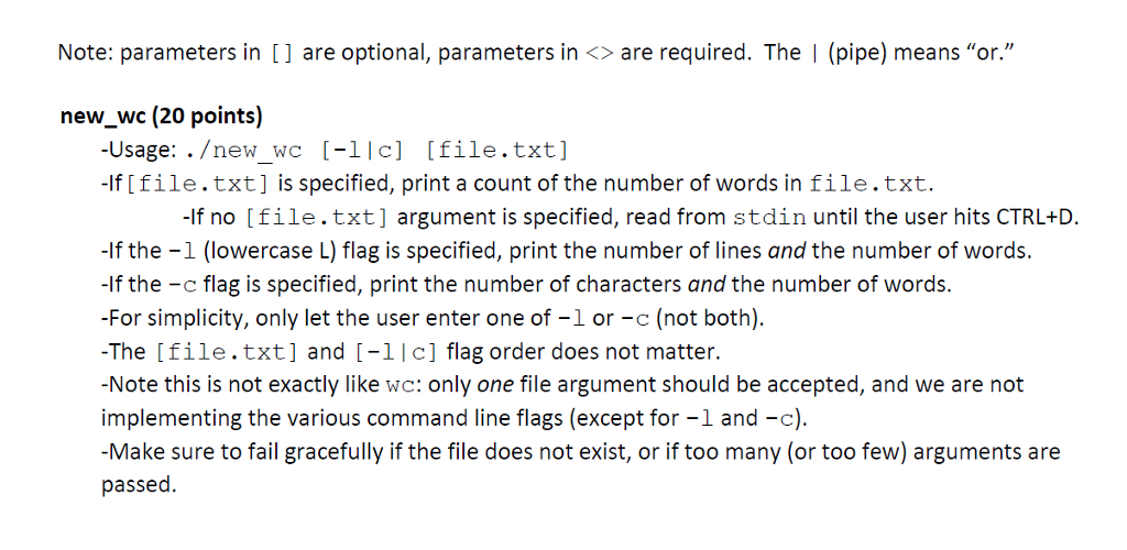 Rewrite the following UNIX utility in C. C++ is NOT | Chegg.com
