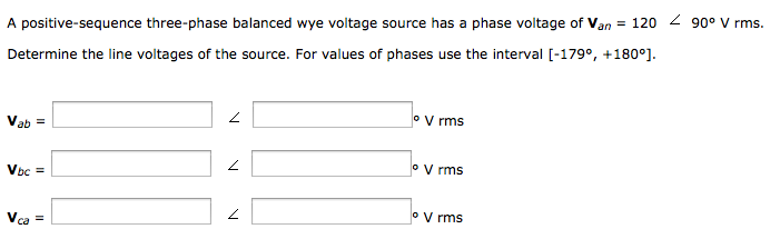 Solved A positive-sequence three-phase balanced wye voltage | Chegg.com