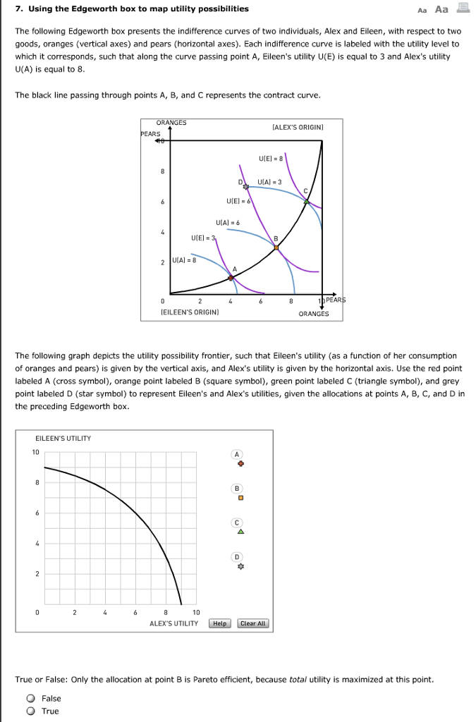 Solved 7. Using the Edgeworth box to map utility | Chegg.com