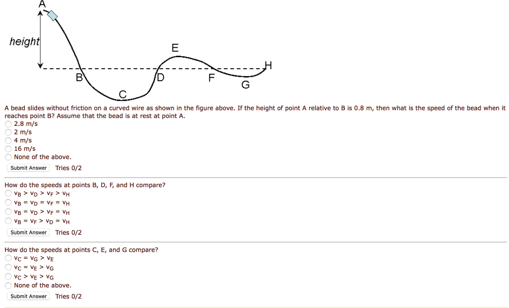 Solved A bead slides without friction on a curved wire as | Chegg.com