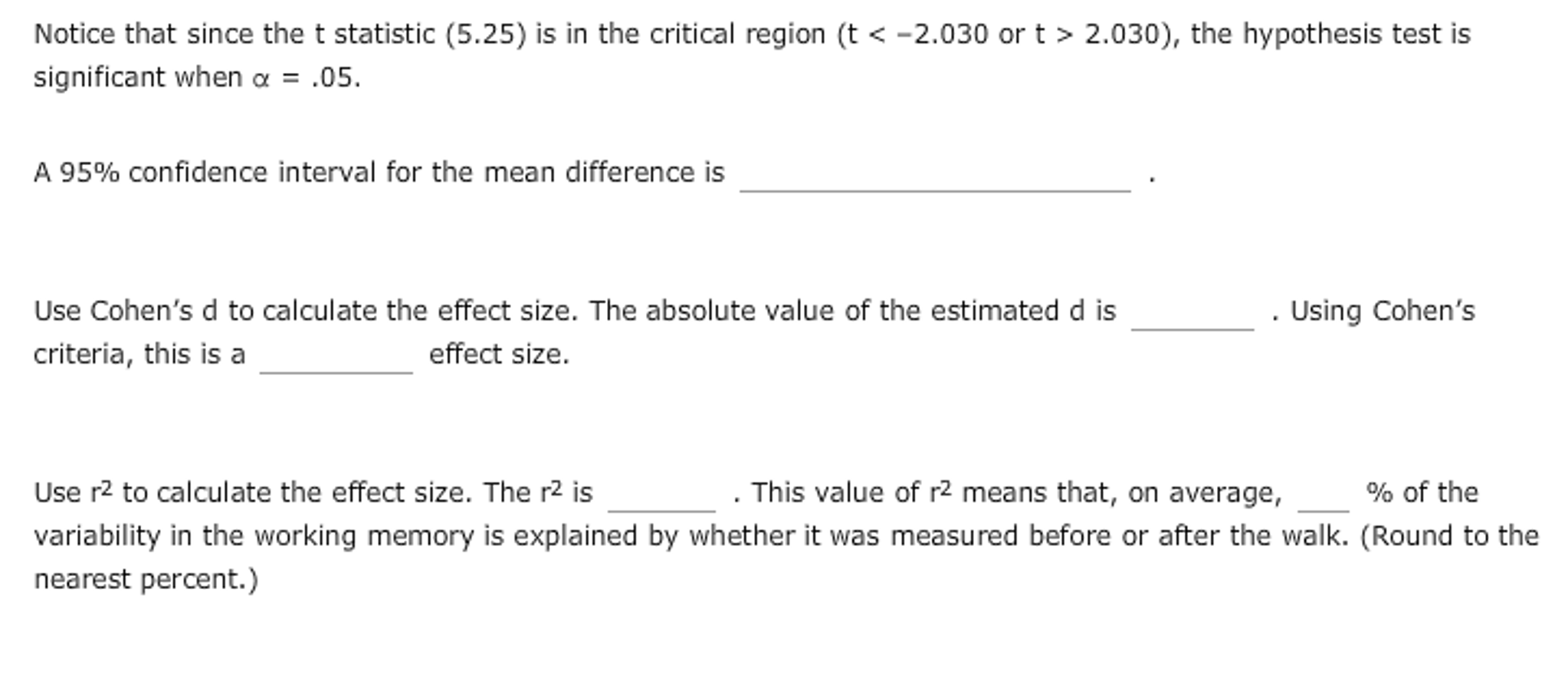Solved Aa Aa E 7. Measures of effect size for the | Chegg.com Solved Aa Aa E 7. Measures of effect size for the | Chegg.com