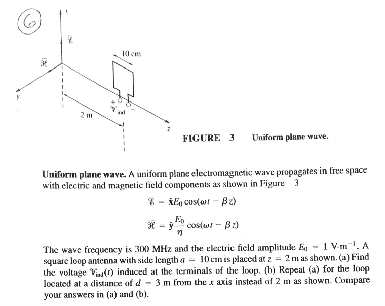 Solved Uniform plane wave. A uniform plane electromagnetic | Chegg.com