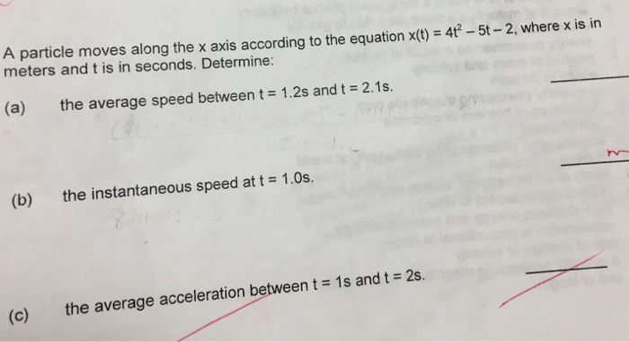 Solved A particle moves along the x axis according to the | Chegg.com