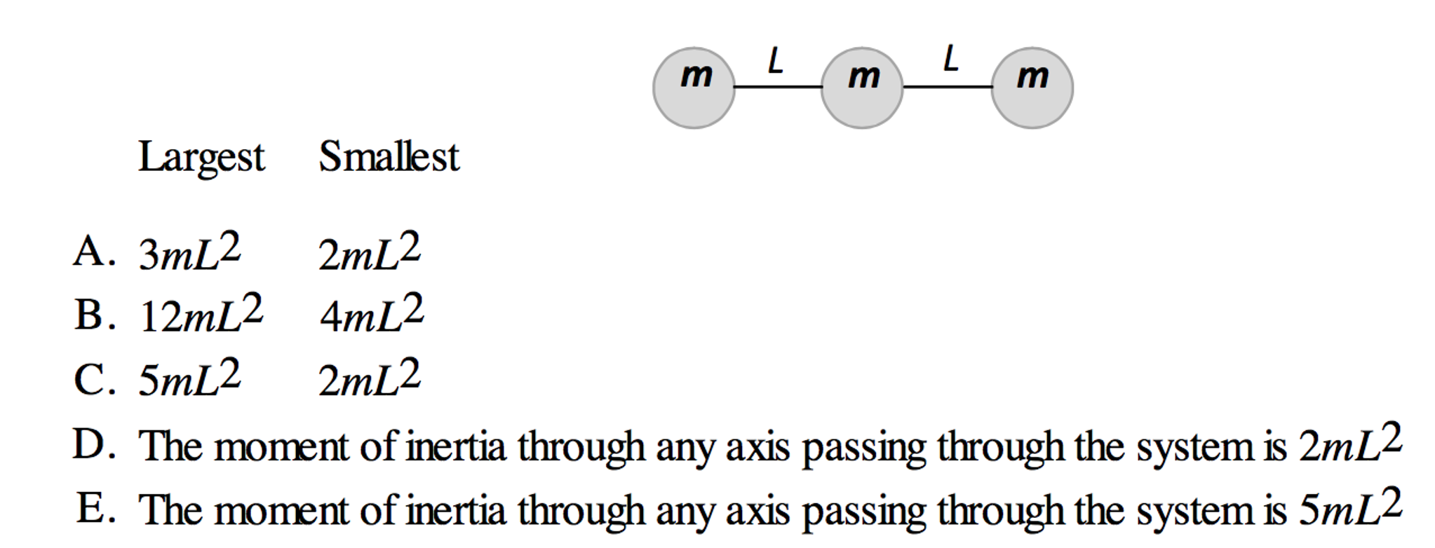 Solved The below diagram shows 3 point masses of mass m | Chegg.com
