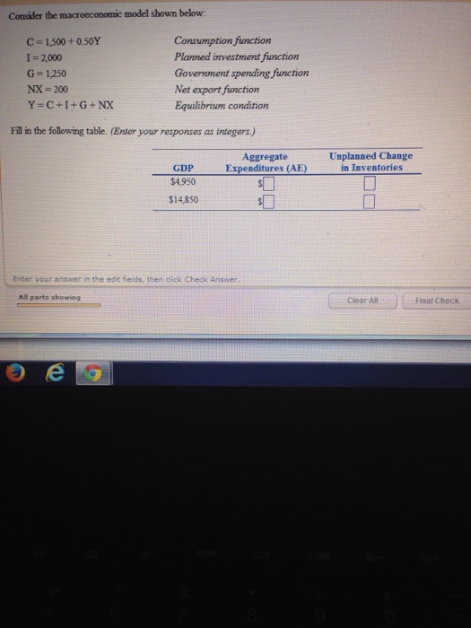 Consider The Macroeconomic Model Shown Below C