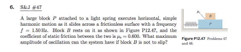 Solved A large block P attached to a light spring executes | Chegg.com