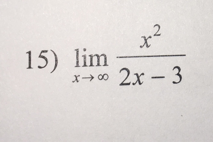 Solved Evaluate the limit: lim_x rightarrow infinity x^2/2x | Chegg.com