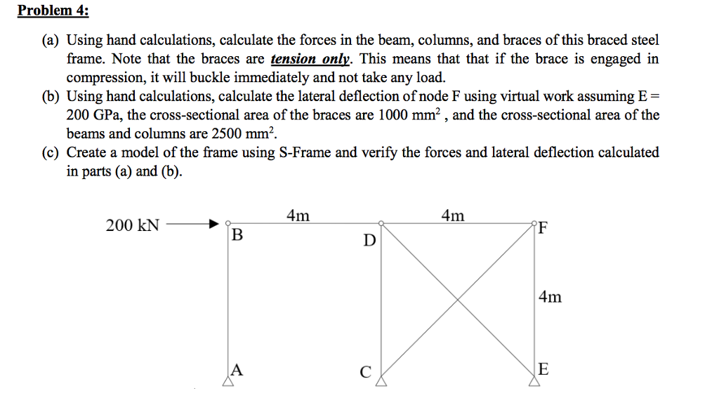 Solved Problem 4: (a) Using hand calculations, calculate the | Chegg.com