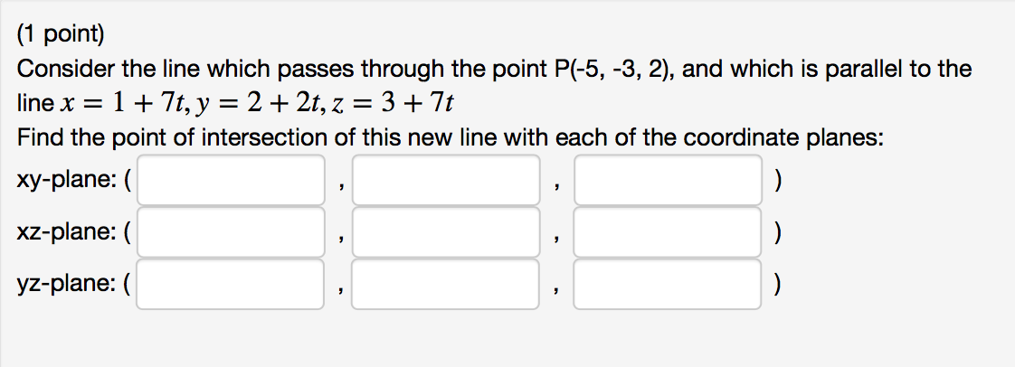 Solved Consider the line which passes through the point | Chegg.com
