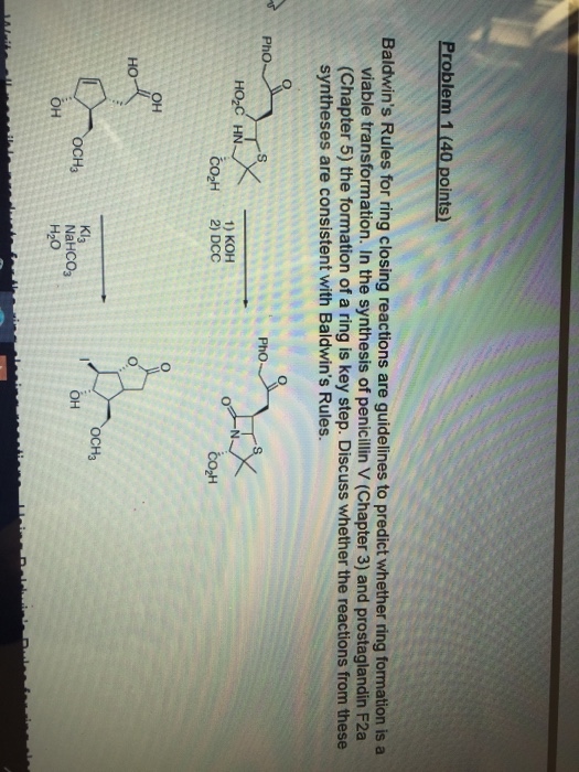 Solved Baldwin's Rules for ring closing reactions are | Chegg.com