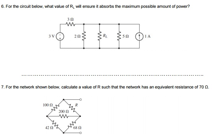 Solved For the circuit below, what value of RL will ensure | Chegg.com
