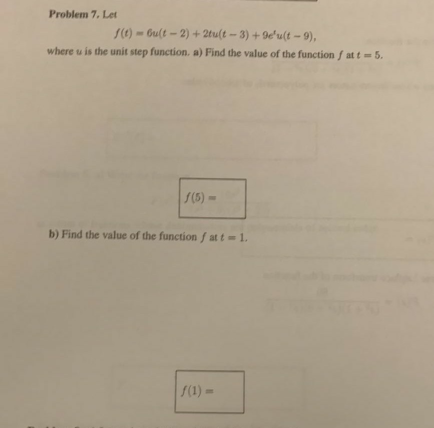Solved Let f (t) = 6u (t - 2) + 2tu (t - 3) + 9e^t u (t - | Chegg.com