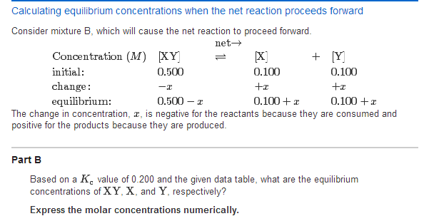 Solved Calculating equilibrium concentrations when the net | Chegg.com