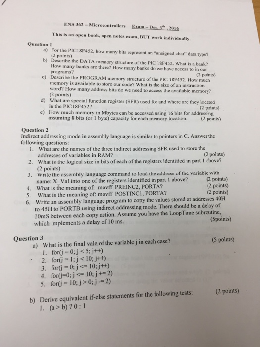 Solved For the PIC18F452, how many bits represent an | Chegg.com