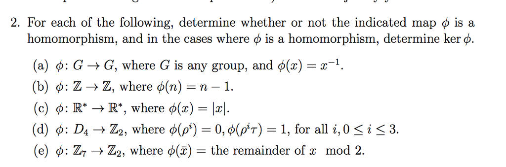 Solved 2. For each of the following, determine whether or | Chegg.com