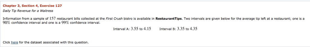 Solved Chapter 3, Section 4, Exercise 127 Daily Tip Revenue | Chegg.com