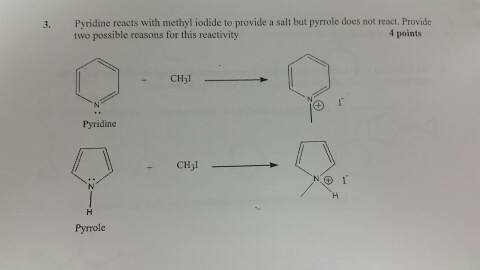 Solved Pyridine reacts with methyl iodide to provide a salt | Chegg.com
