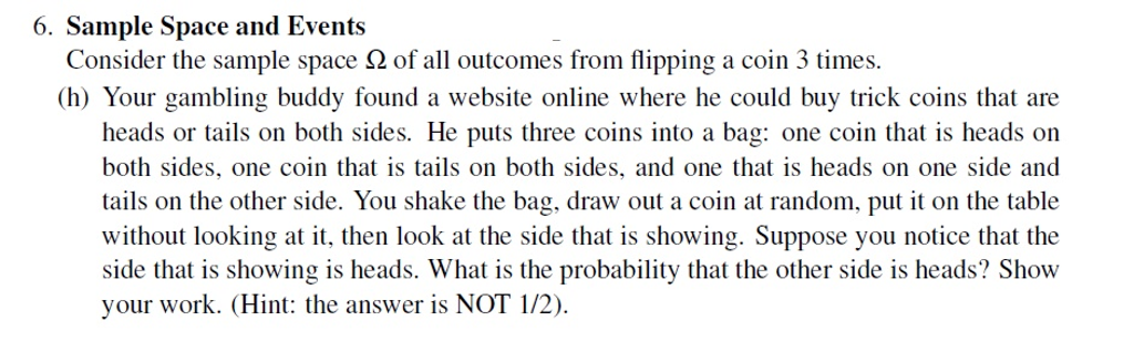 Solved Consider the sample space ohm of all outcomes from | Chegg.com