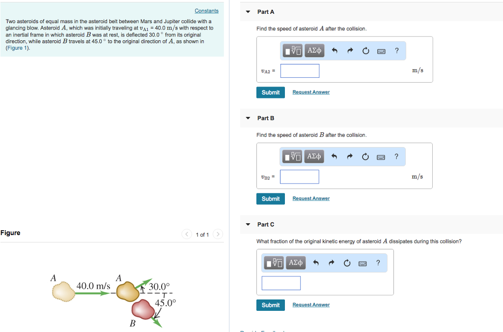Solved Part A Two asteroids of equal mass in the asteroid | Chegg.com