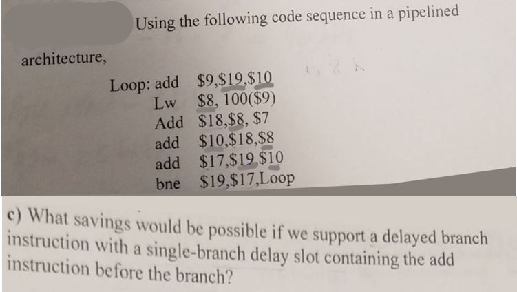 Solved Using the following code sequence in a pipelined | Chegg.com