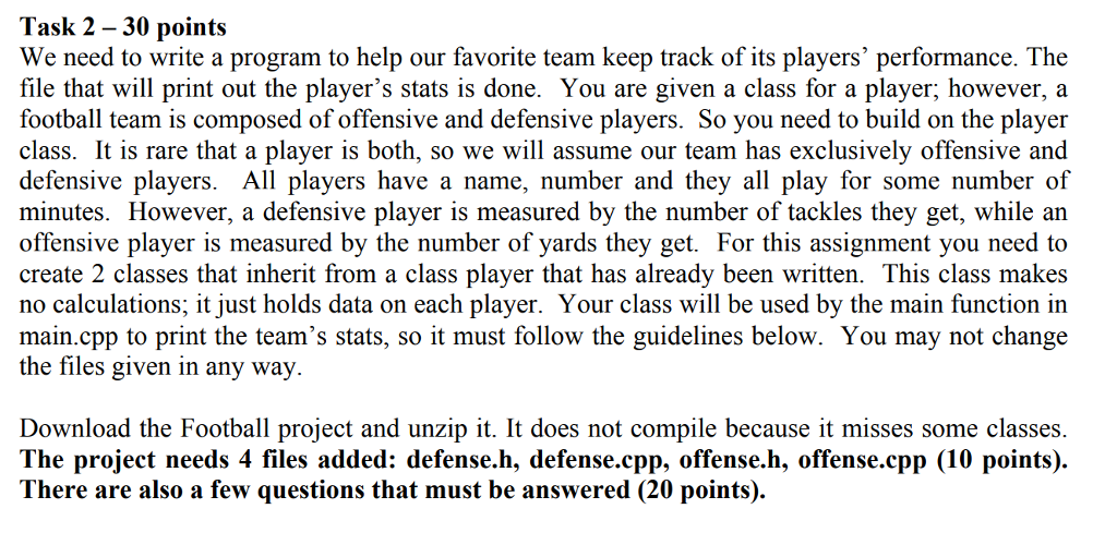 Solved Task 2 - 30 points We need to write a program to help | Chegg.com