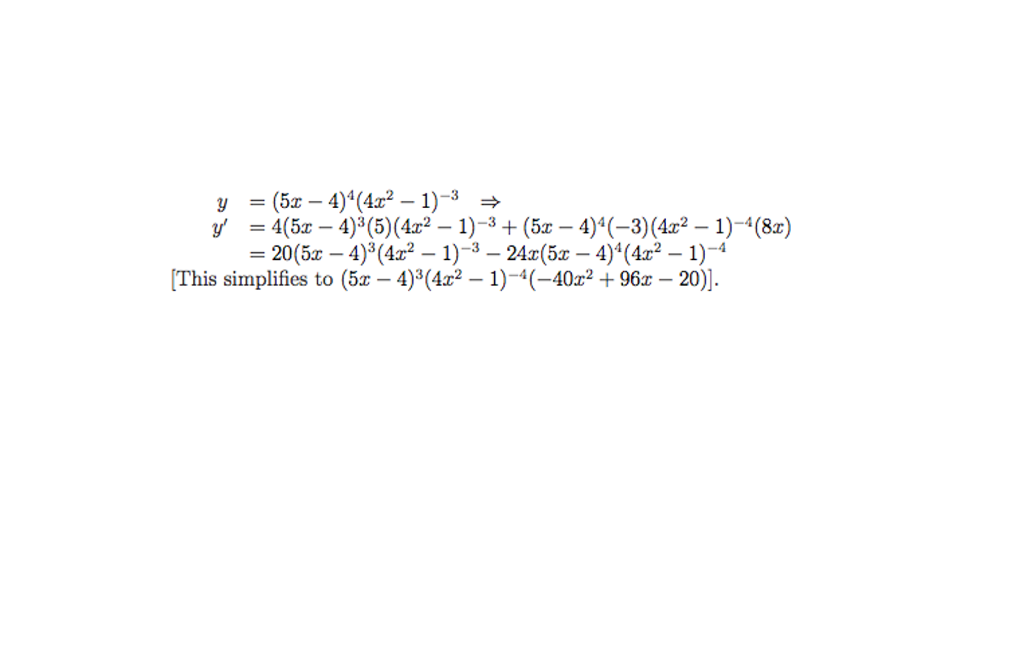 Solved Find the derivative of the function. ?y = (5x ? | Chegg.com