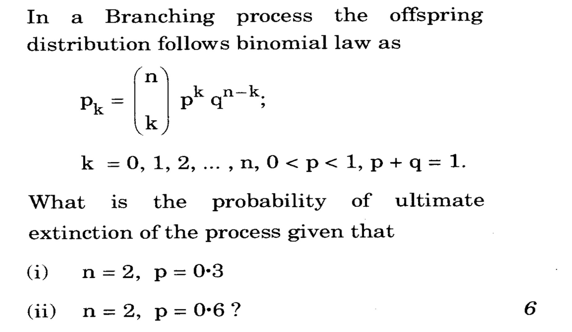 Solved In a Branching process the offspring distribution | Chegg.com