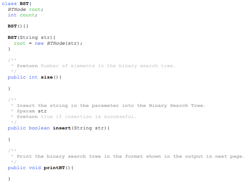 Solved class BTNode Object data; BTNode left; BTNode right, | Chegg.com