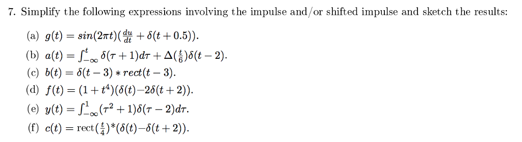 Solved . Simplify the following expressions involving the | Chegg.com