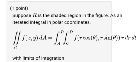 Solved (1 point) Suppose R is the shaded region in the | Chegg.com