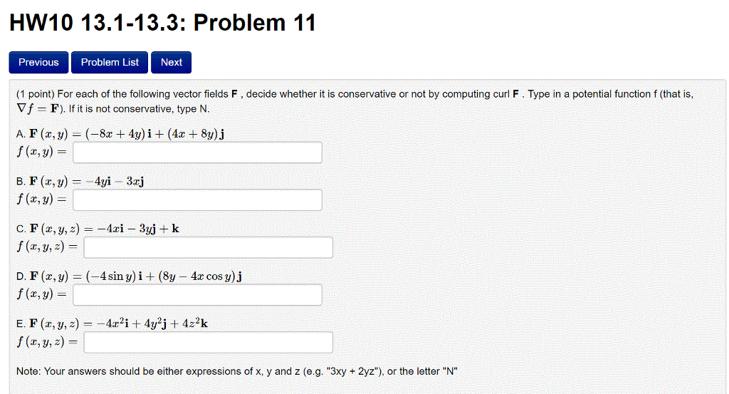 Solved HW10 13.1-13.3: Problem 11 Previous Problem List Next | Chegg.com