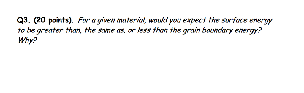 Solved Q3. (20 points). For a given material, would you | Chegg.com