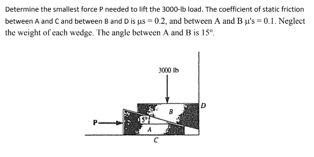 Solved Determine the smallest force P needed to lift the | Chegg.com