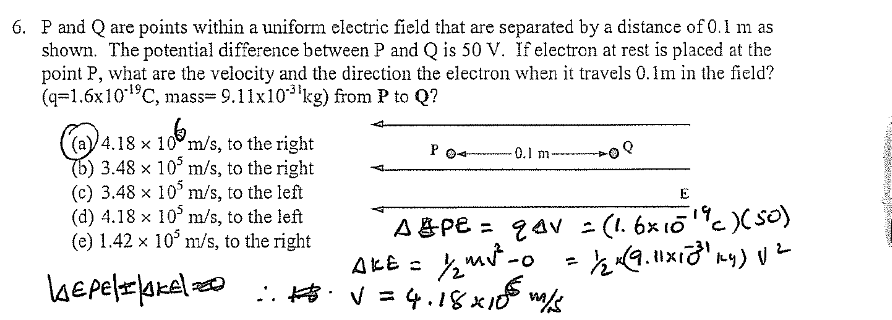 Solved P and Q are points within a uniform electric field | Chegg.com