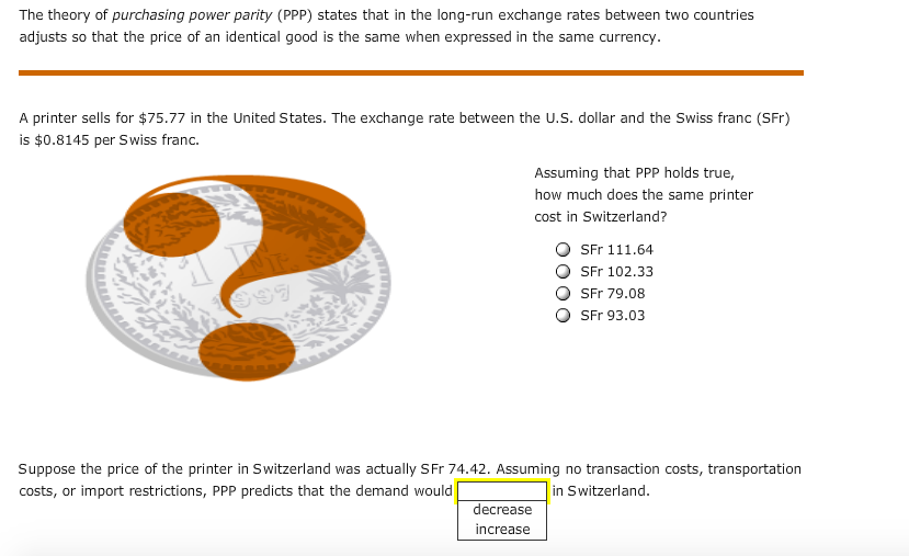 Solved The theory of purchasing power parity (PPP) states | Chegg.com
