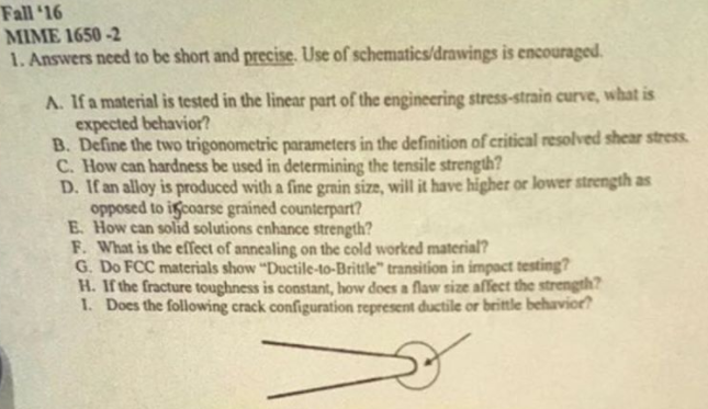 Solved Fall '16 MIME 1650-2 1. Answers need to be short and | Chegg.com