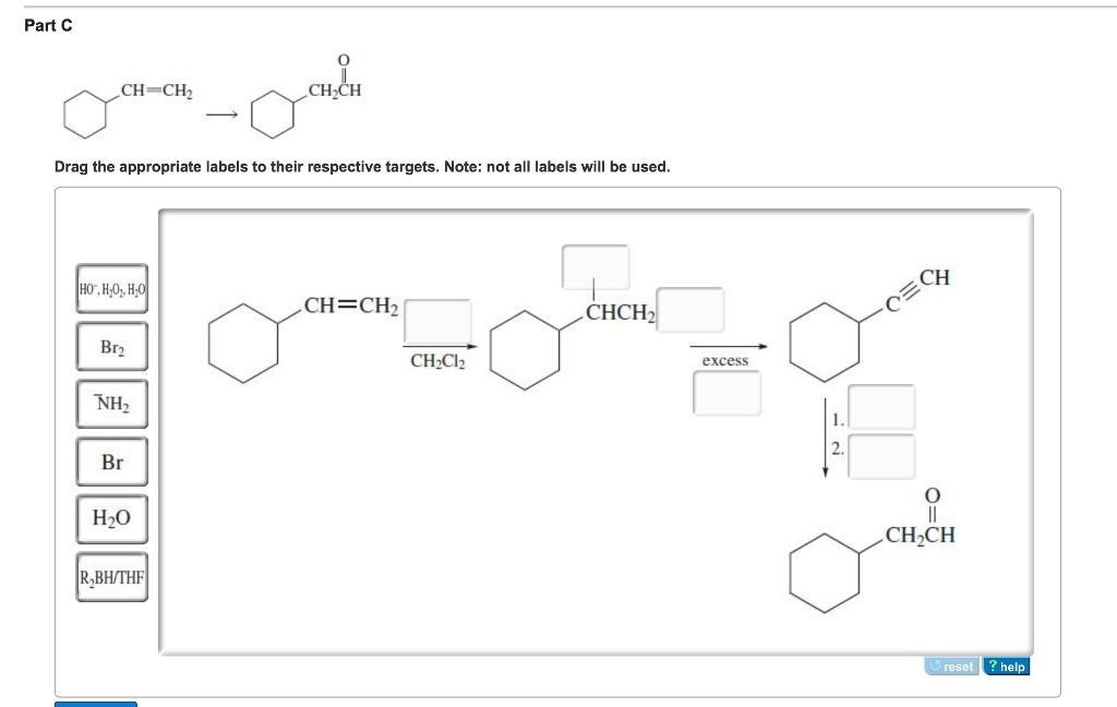 Solved Part C CH CH CH CH Drag the appropriate labels to | Chegg.com